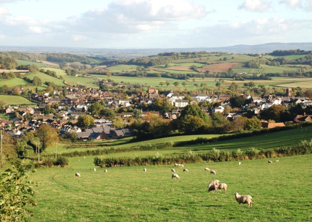 Wivey and The Hills Churches: A view of Wivey from the hills above the town